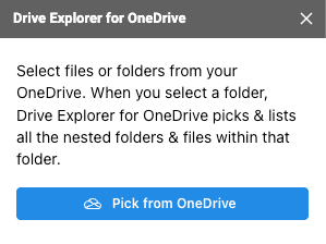 Drive Explorer for OneDrive - Google Sheet add-on